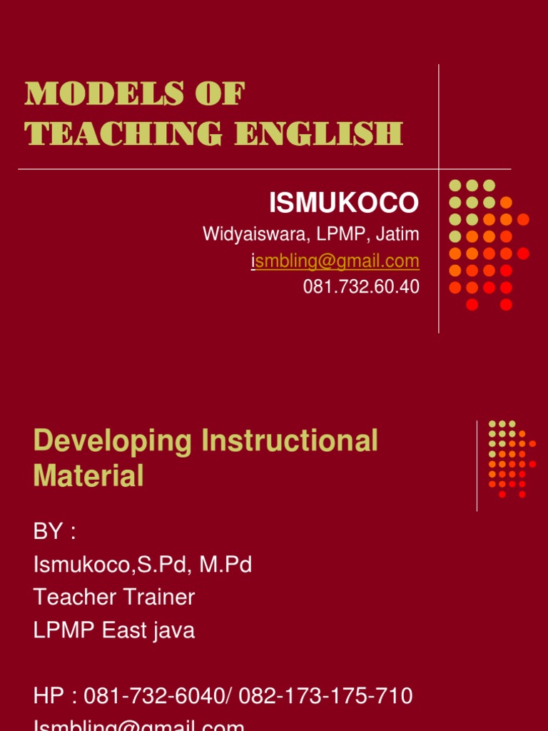 Models of Teaching English | PDF | Grammar | English Language