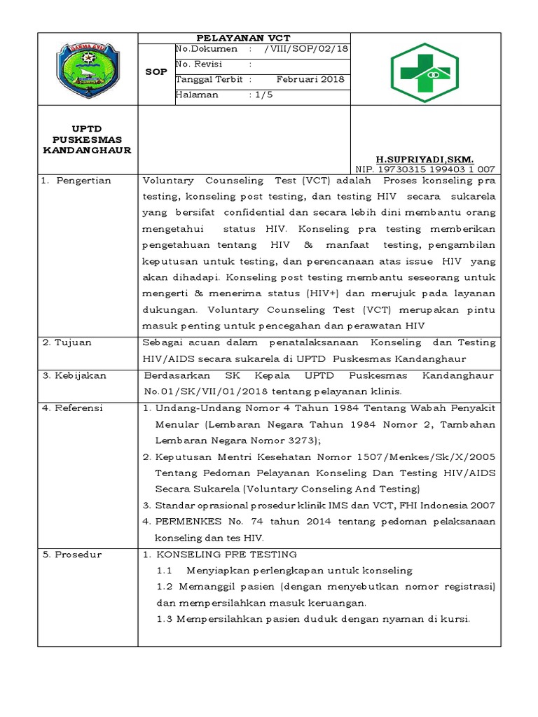 Sop Layanan VCT | PDF