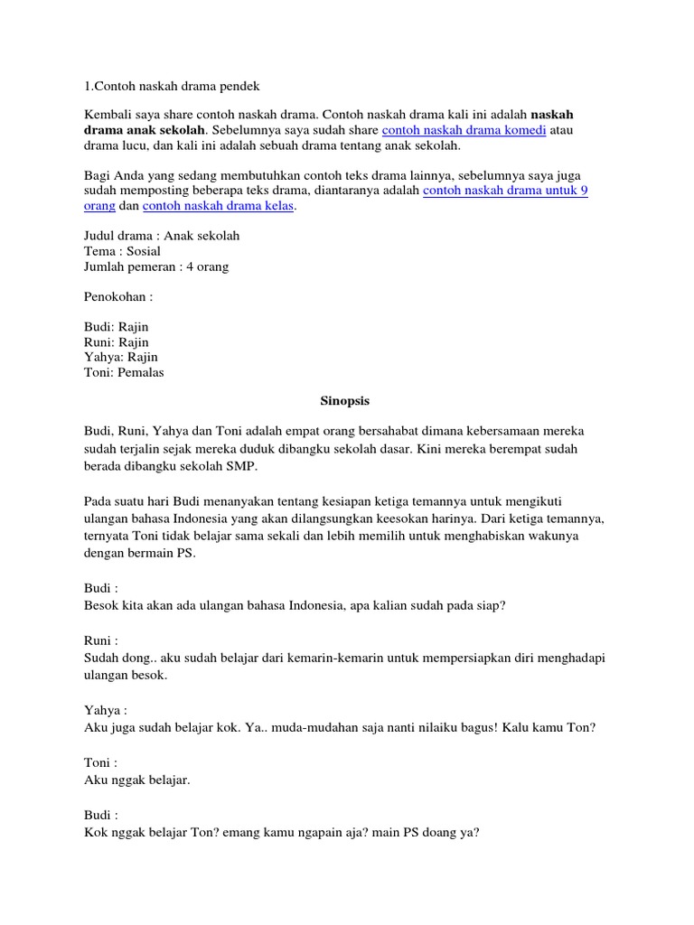 Contoh Naskah Drama | PDF