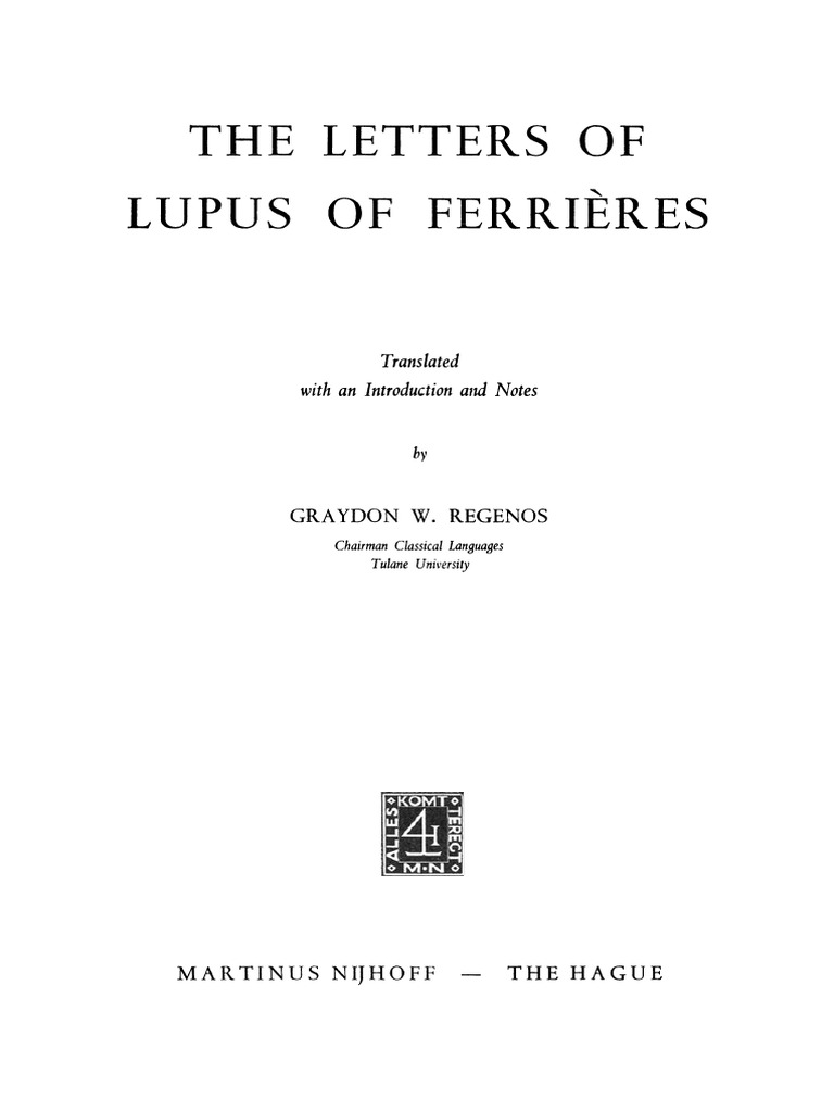 The Letters of Lupus of Ferri Res PDF | PDF