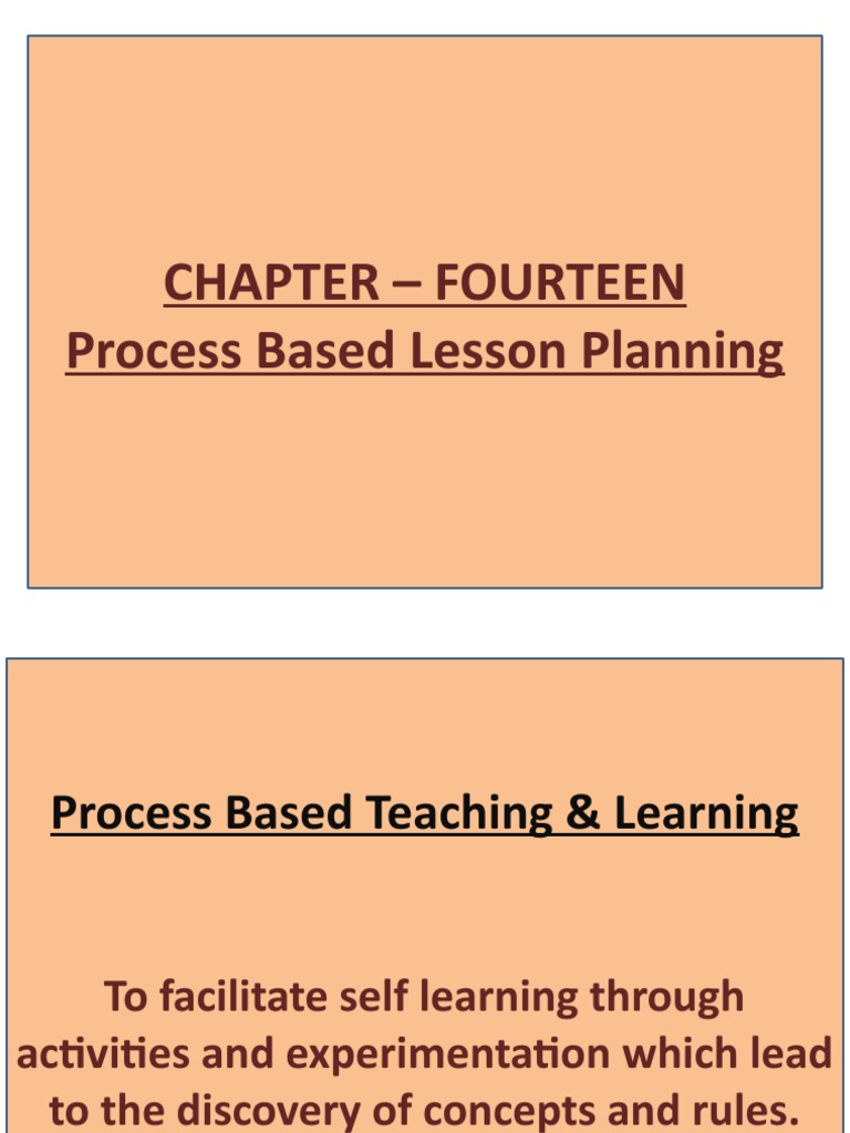 Chapter - 14 Process Based Lesson Planning | PDF | Experiment | Learning