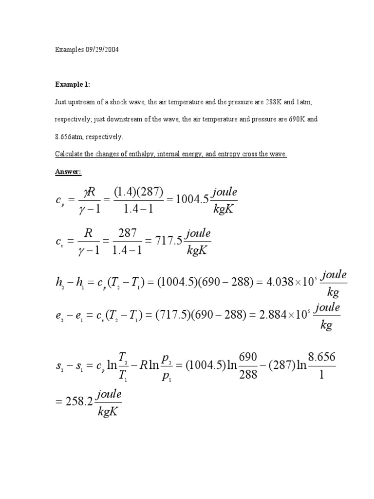 Answer2example2 PDF | Download Free PDF | Enthalpy | Nozzle
