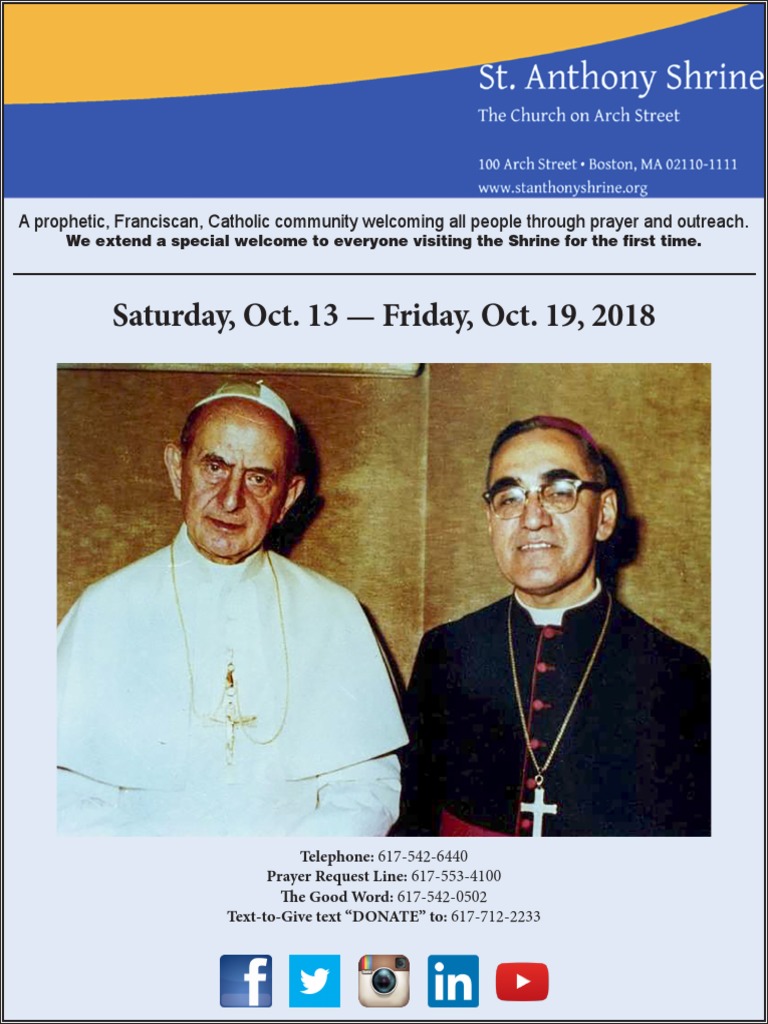 SAS Weekly Bulletin 10-13 WEB | PDF | Liturgical Year | Workweek And ...