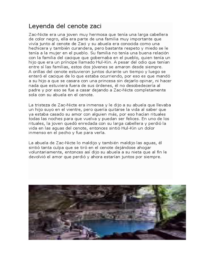 Leyenda Del Cenote Zaci | PDF