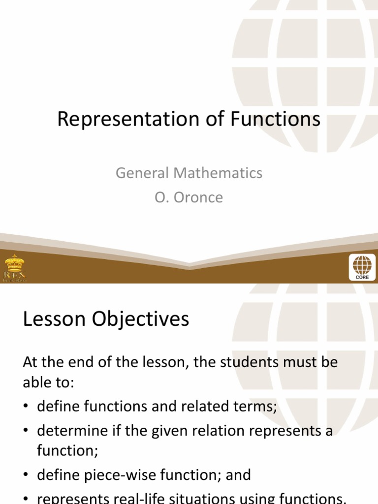 1 Representation of Functions | PDF | Function (Mathematics) | Equations