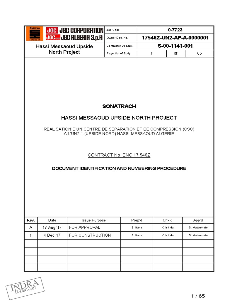 S 00 1141 001 - 1 Document Identification and Numbering Procedure | PDF | Identifier ...