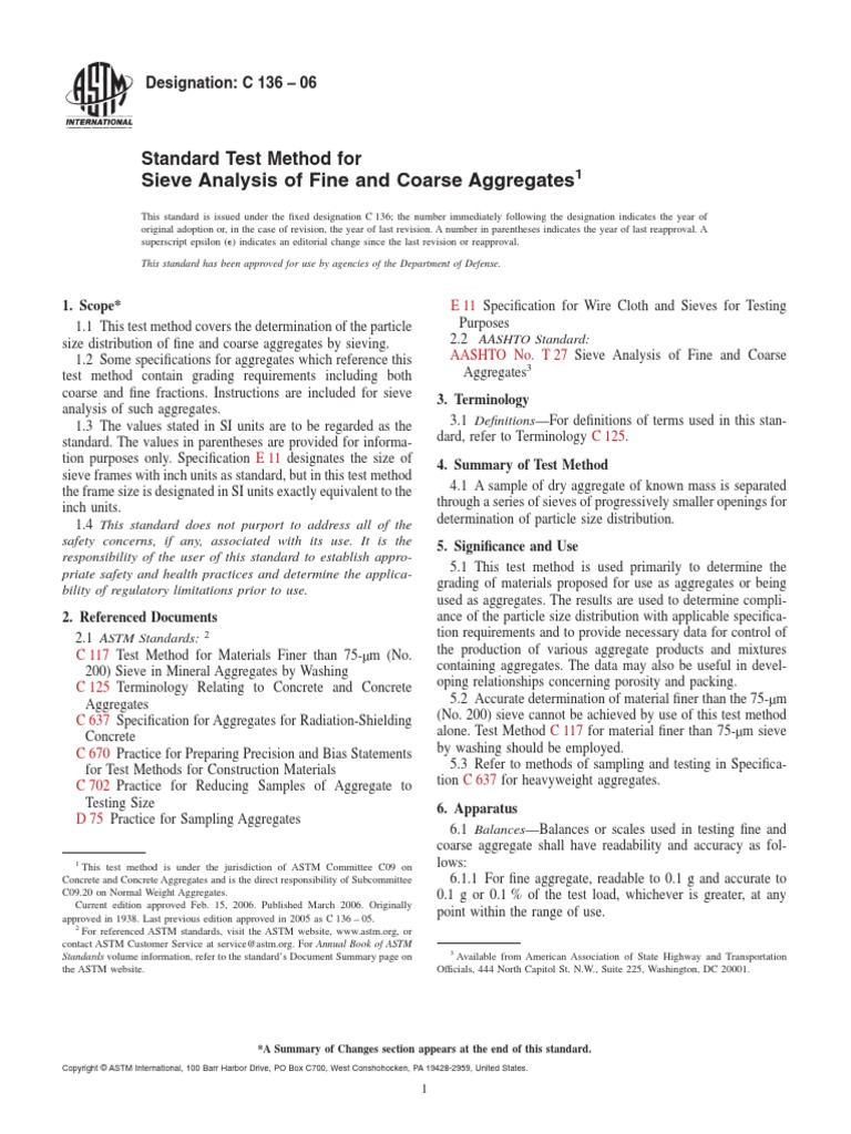 ASTM C 136.pdf | Materials | Nature