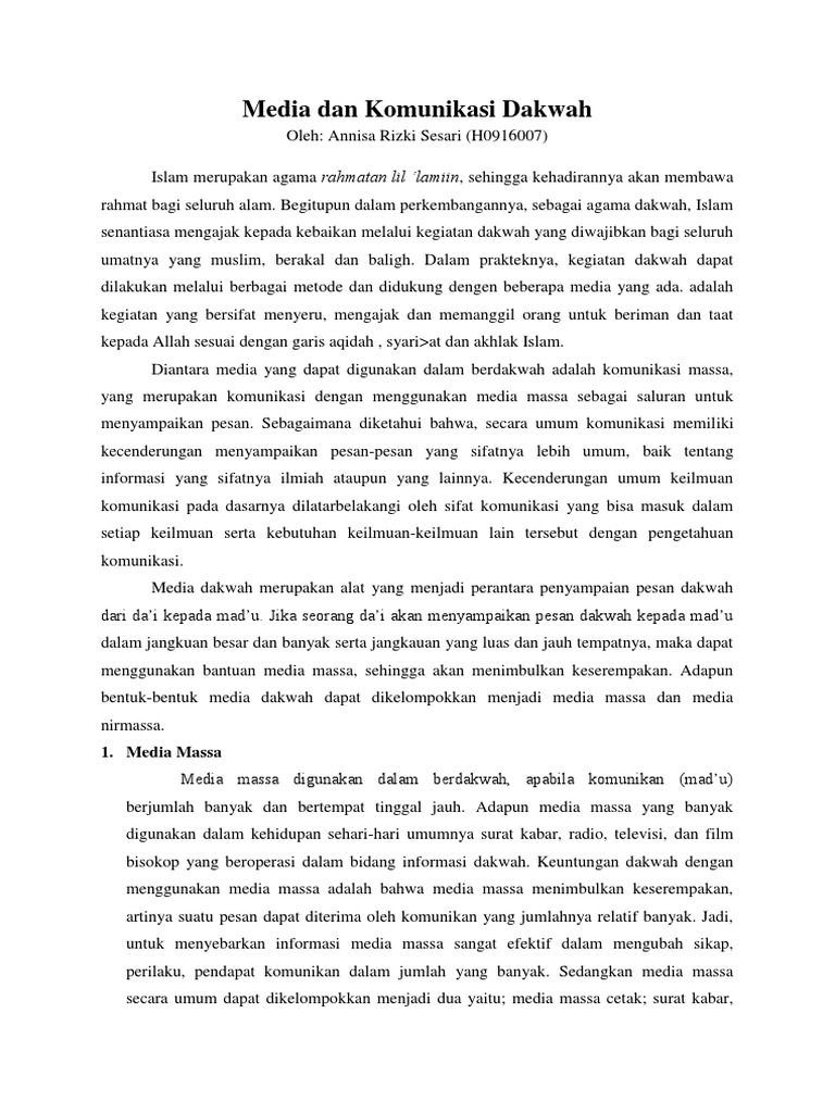 EFFECTIVE COMMUNICATION IN ISLAMIC PREACHING | PDF