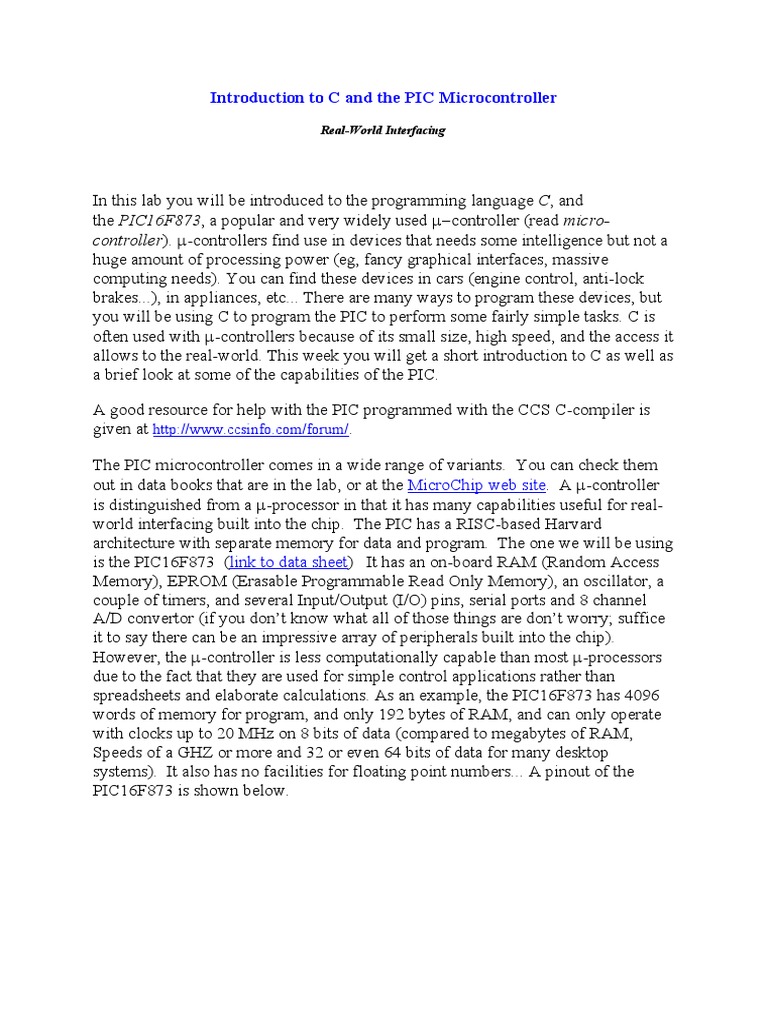 Embedded C and The PIC Micro Controller | PDF | Integer (Computer Science) | Control Flow