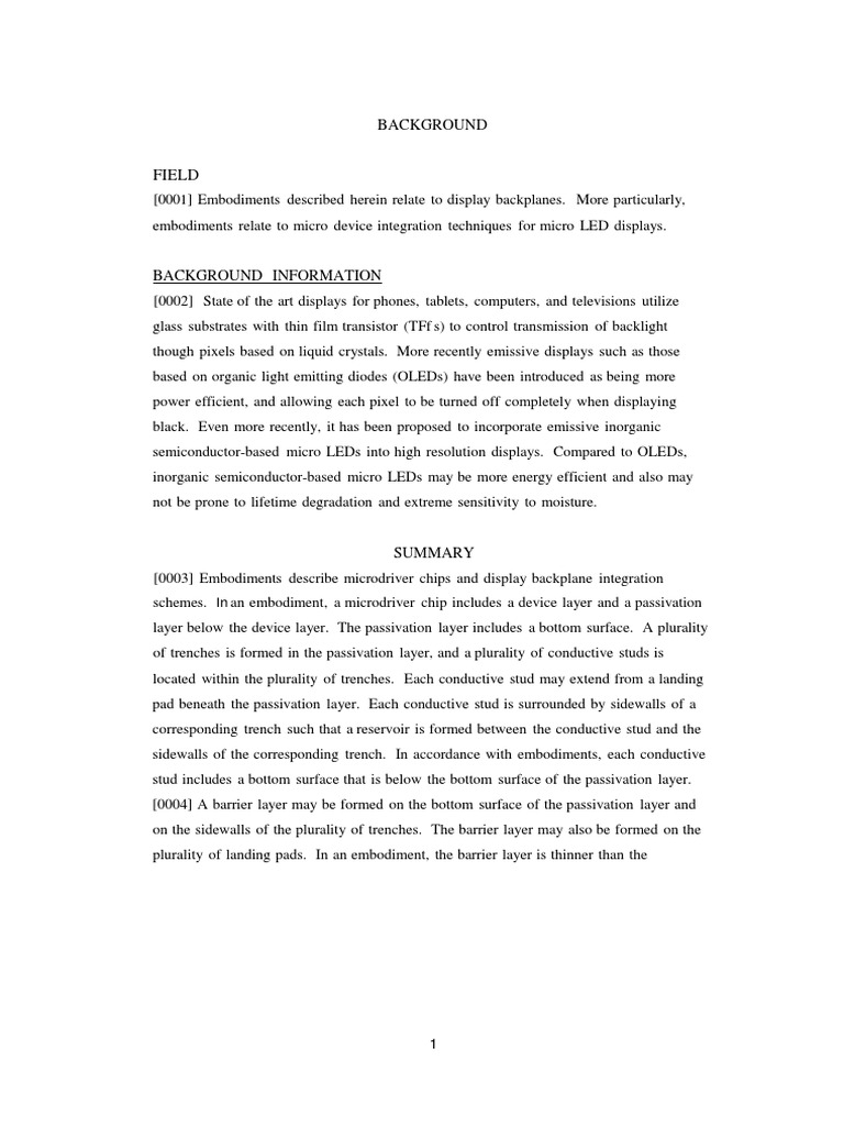 1x PDF - Micro-LED Apple Patent Published in Europe Oct 10, 2018 | PDF ...