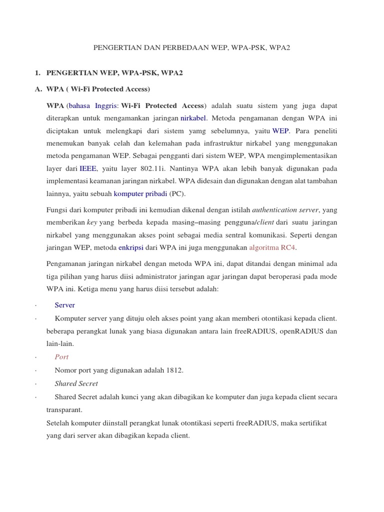 Pengertian Dan Perbedaan Wep | PDF