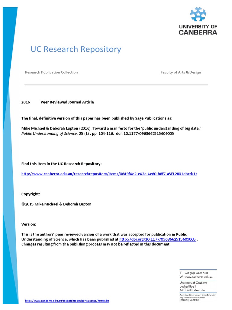 Michael - Lupton - Toward A Manifesto For The Public Understanding of ...