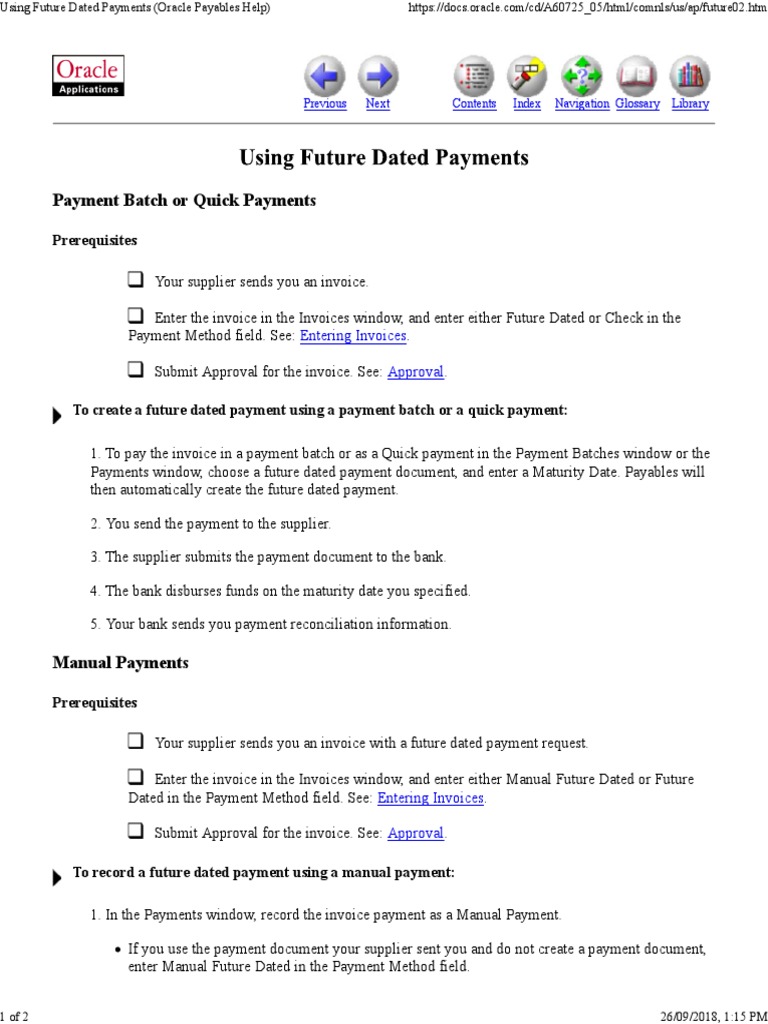 Future Dated Payments - Bills Payables | PDF | Invoice | Payments