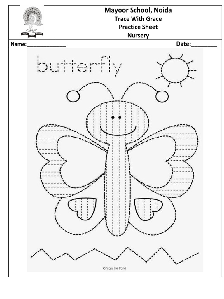 Trace With Grace Practice Sheet Nursery - Date | PDF