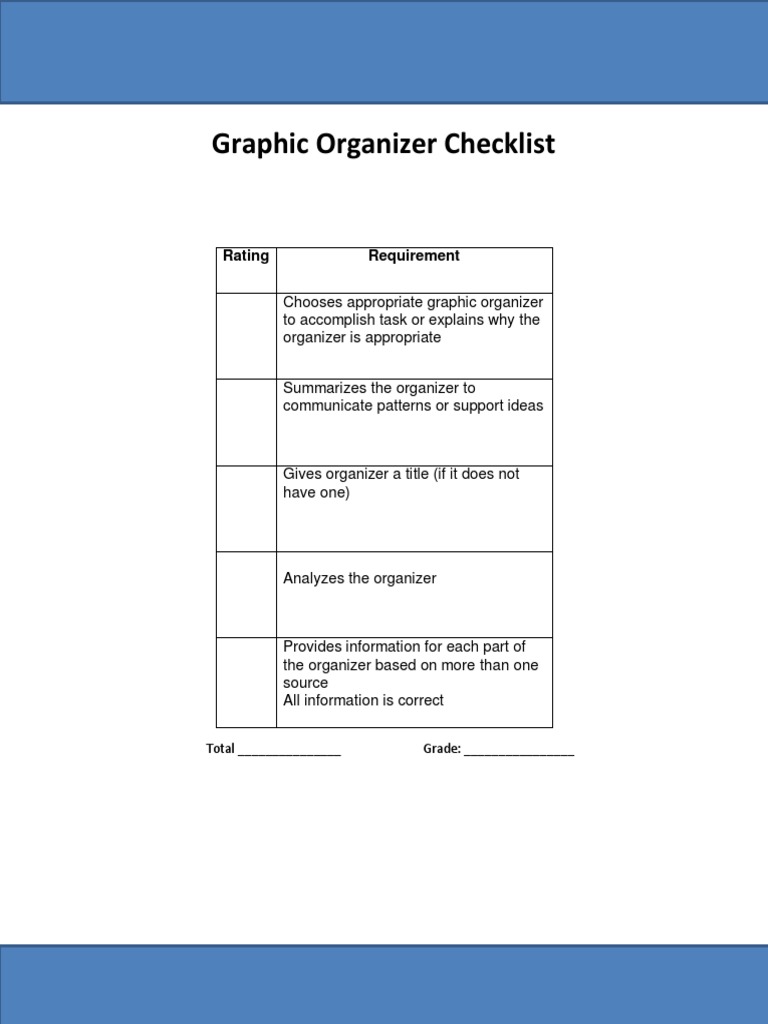 Graphic Organizer Checklist | PDF
