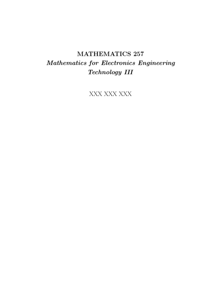 MATH 257 Book | PDF | Fourier Transform | Laplace Transform