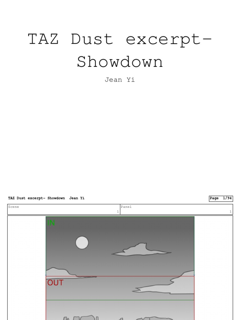 TAZ Dust: Showdown Excerpt Analysis | PDF