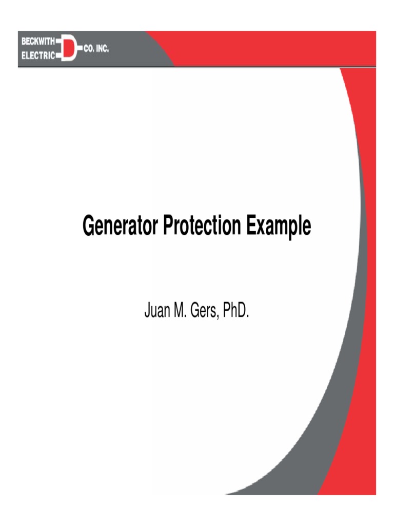 6 - Generator Protection Setting Example 5-0801 | PDF | Electric ...