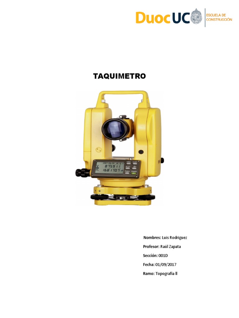 TAQUIMETRO LL | PDF | Geodesia | Geomática