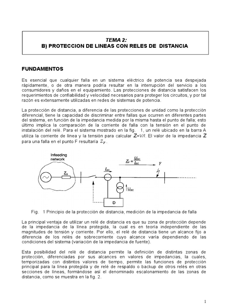 Tema 2-B | PDF | Relé | Impedancia eléctrica