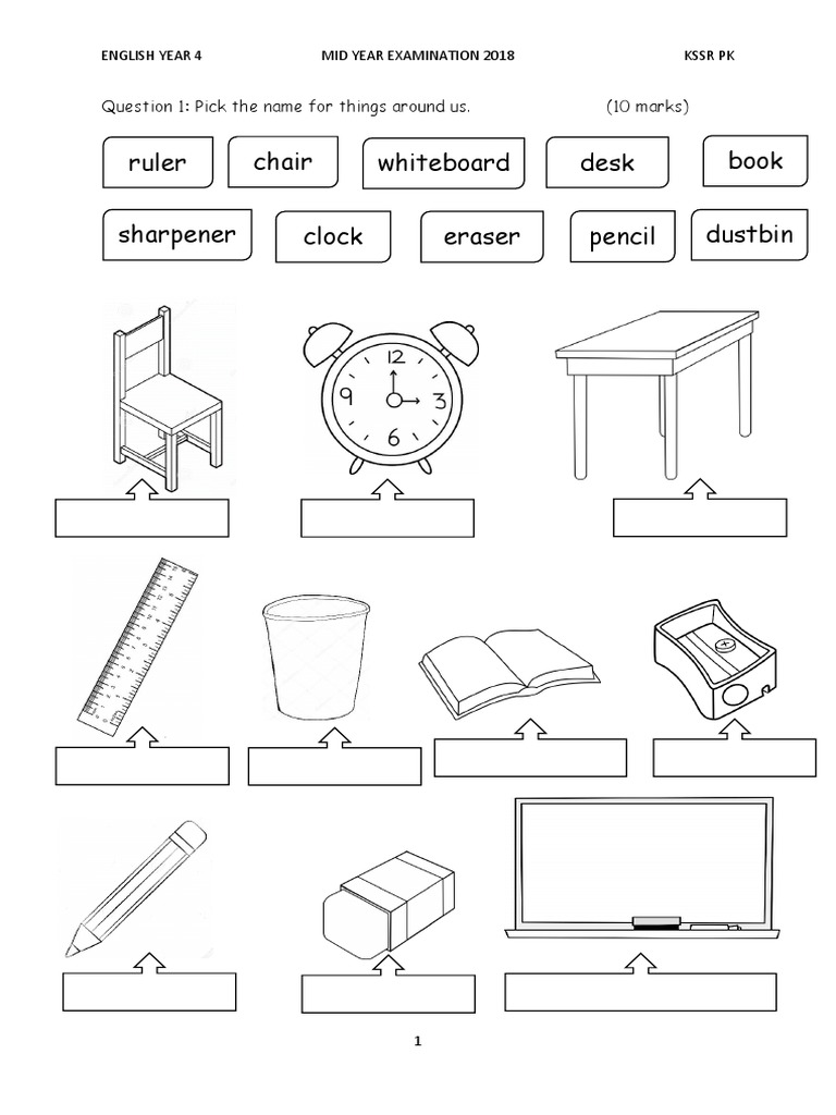 Year 4 English Mid-Year Exam 2018 | PDF | Linguistics