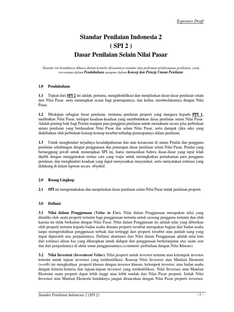 Standar Penilaian Indonesia 2#SPI 2 | PDF