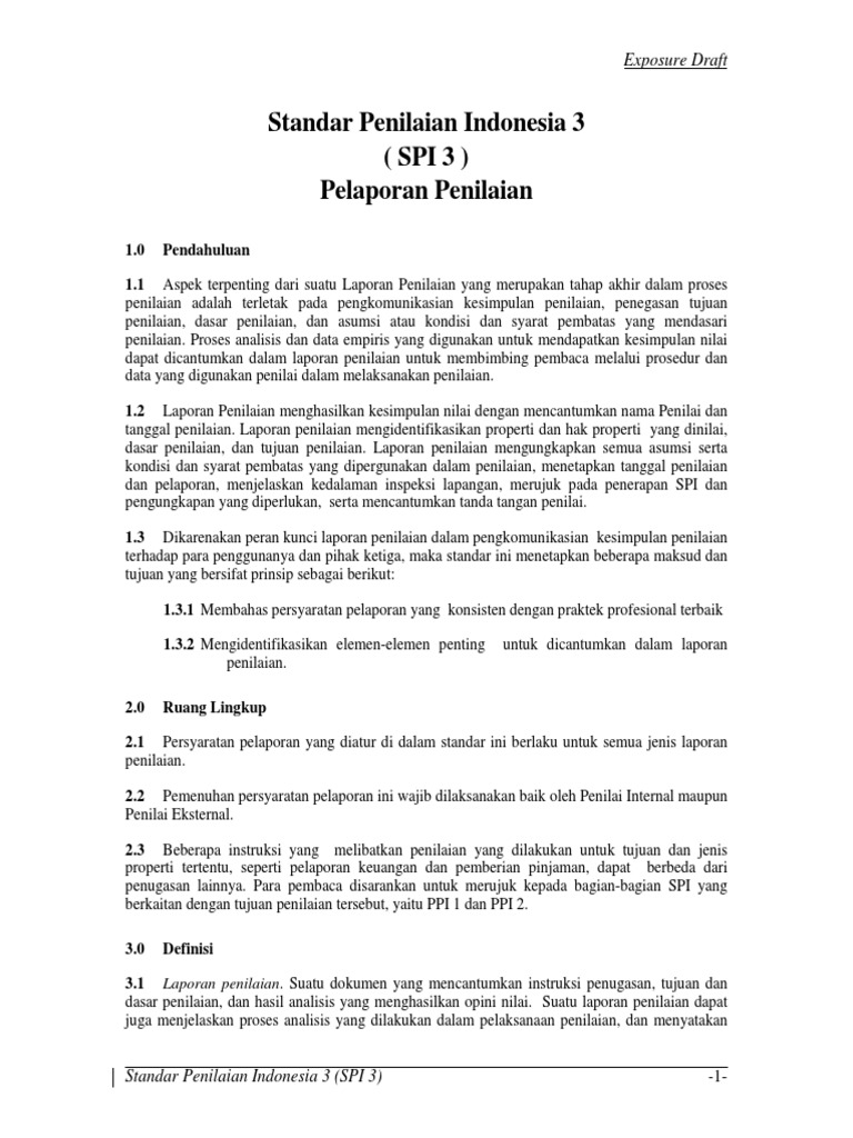 Standar Penilaian Indonesia 3#SPI 3 PDF | PDF