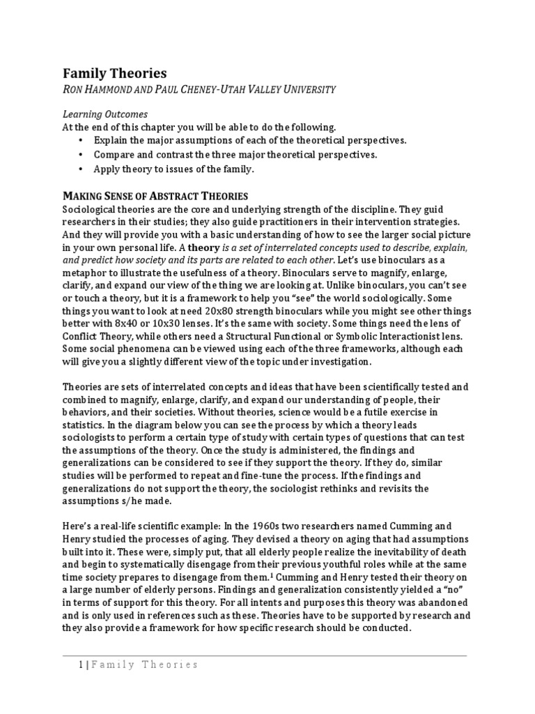 Family Theories PDF | PDF | Sociology | Family