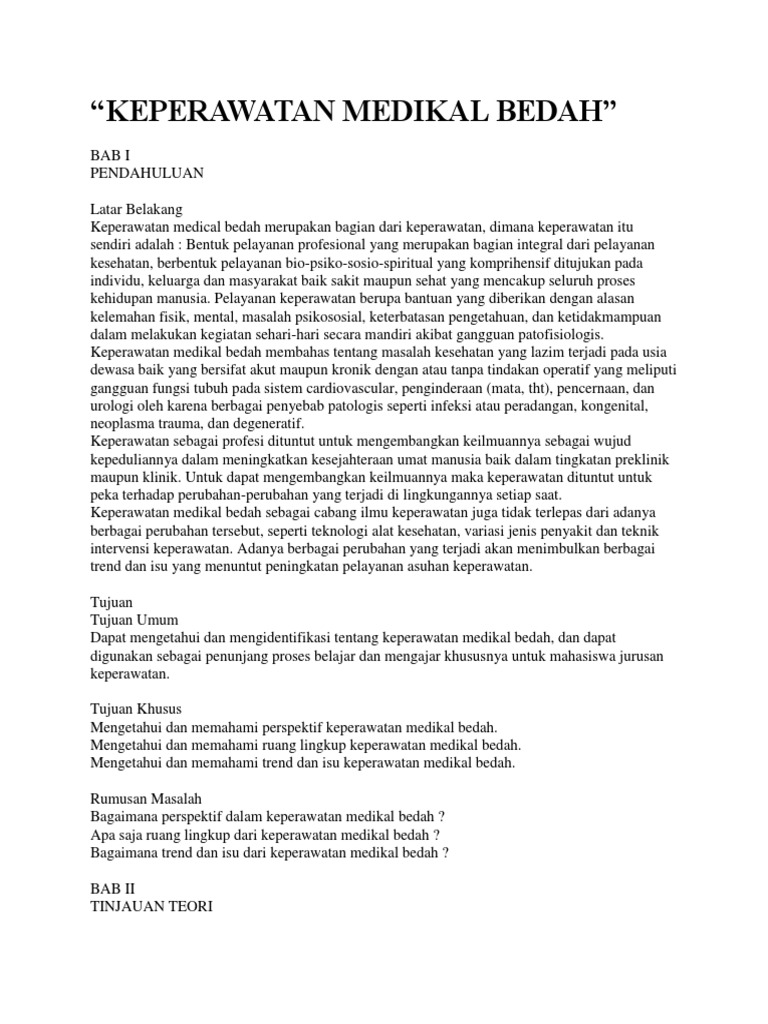 Keperawatan Medikal Bedah | PDF