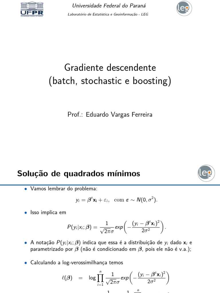 Gradiente Descendente PDF | PDF | Rede neural artificial | Derivado