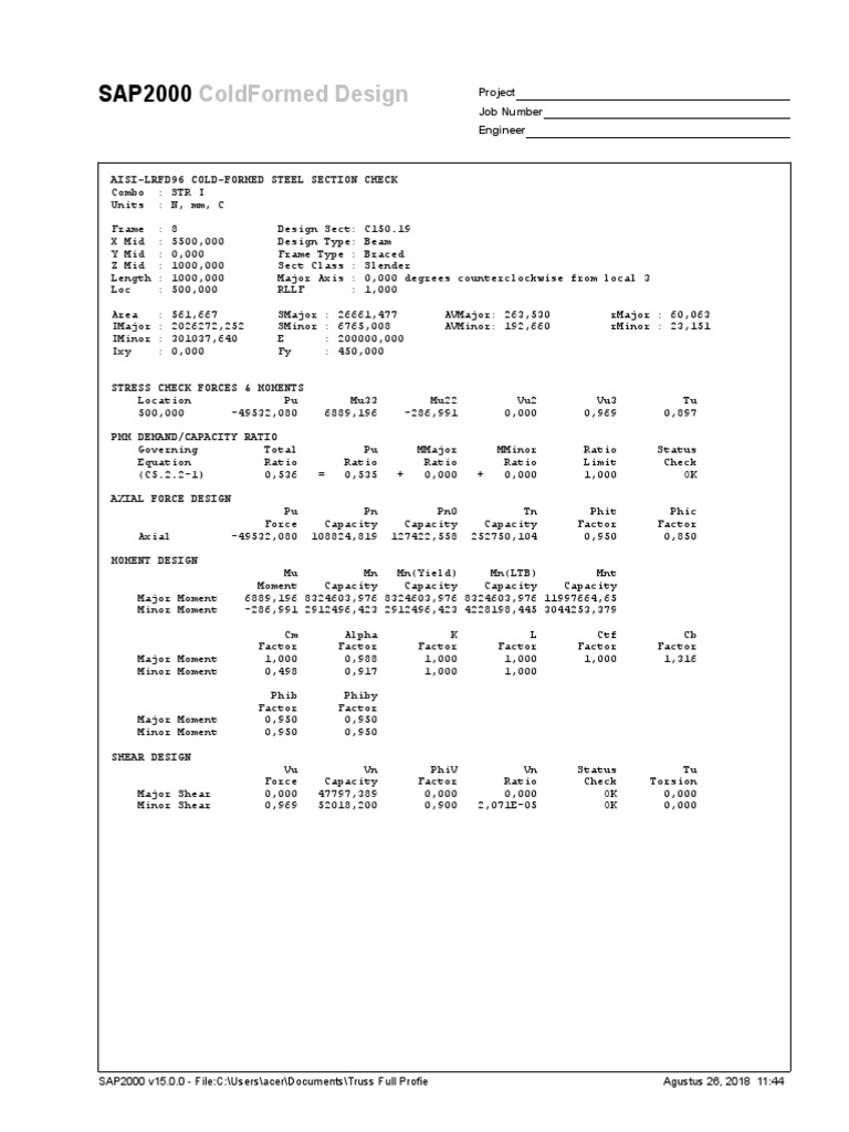 Sap Design | PDF | Beam (Structure) | Structural Engineering