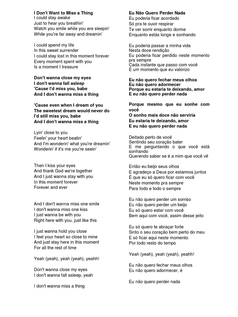 Letra e Tradução Da Música Aerosmith | PDF