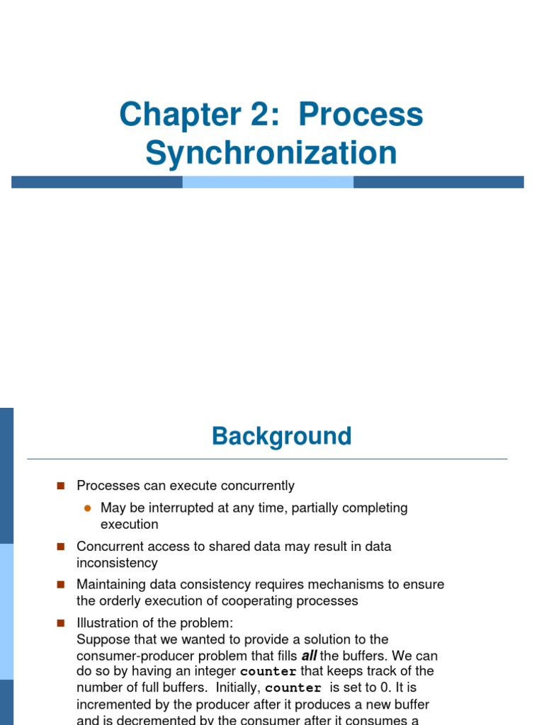 Chapter 2: Process Synchronization | PDF | Concurrency (Computer Science) | Information Technology