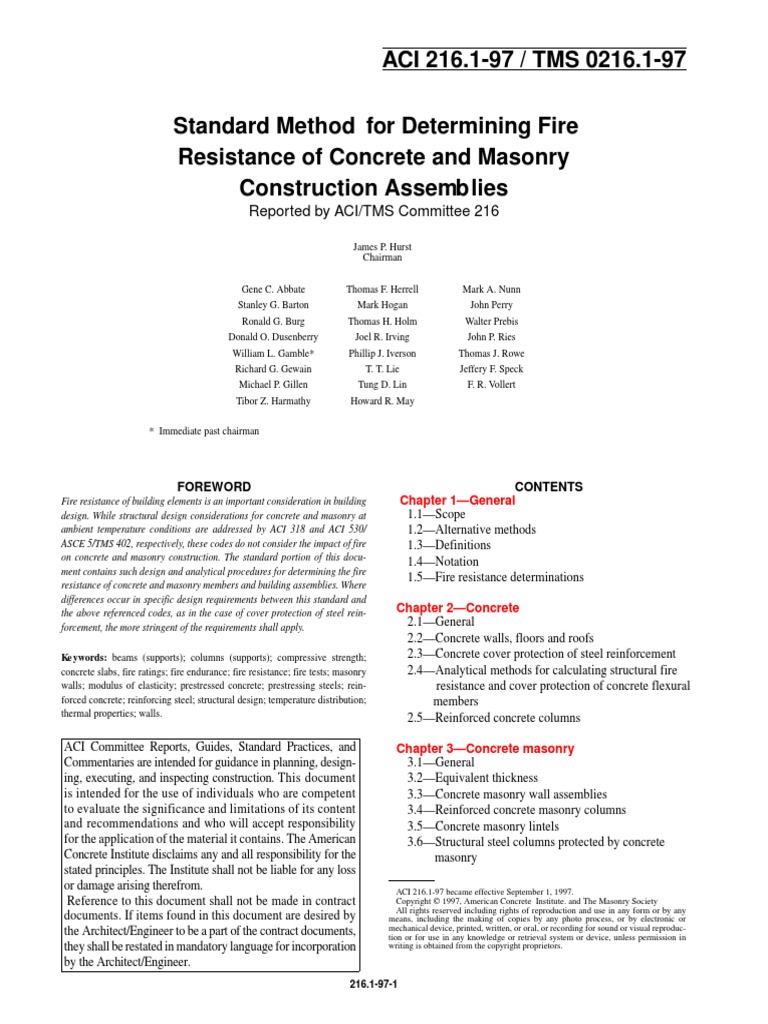 2161 - 97 RC and Masonry Fire Resistance | PDF | Concrete | Masonry