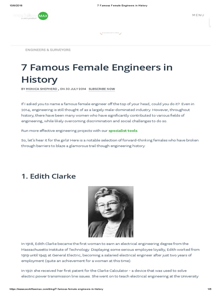 7 Famous Female Engineers in History | PDF | Engineering