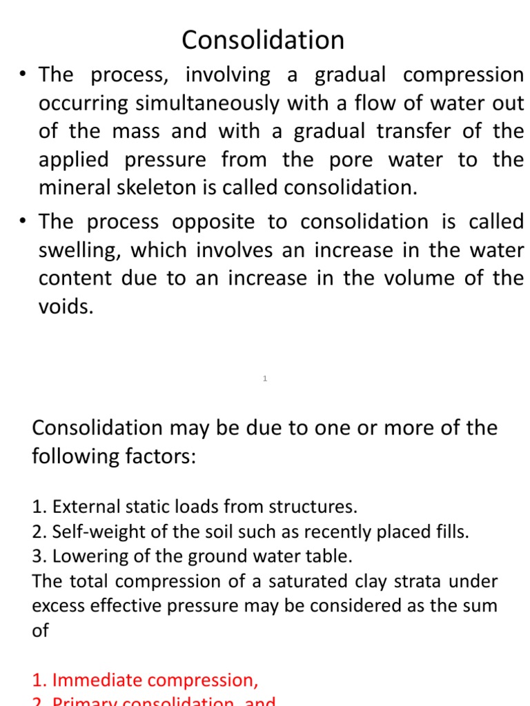Consolidation Stages and Measurement Techniques | PDF | Soil Mechanics ...