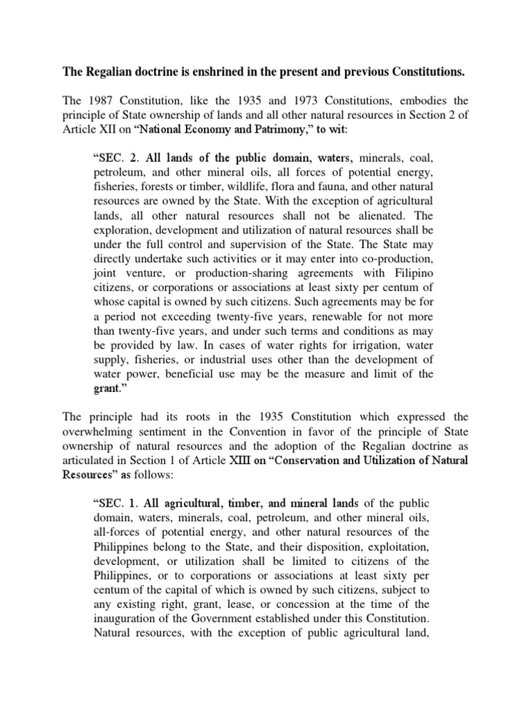 The Regalian Doctrine - Alai | Download Free PDF | Water Right | Petroleum