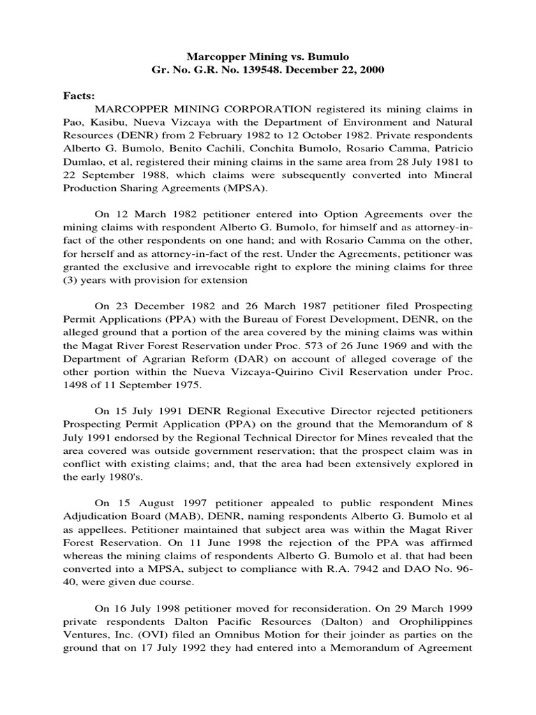 Marcopper Mining Vs | PDF | Mineral Rights | Appellate Court
