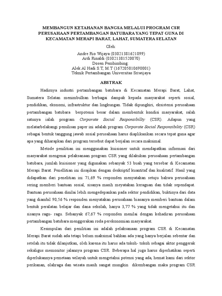 Makalah Paper Perhapi | PDF | Karier & Perkembangan