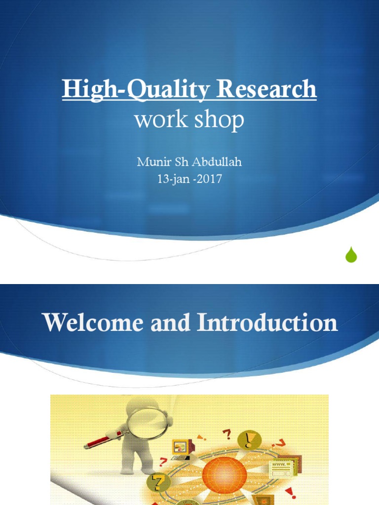 High-Quality Research: Work Shop | PDF | Questionnaire | Question