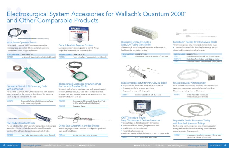 Wallach Electrosurgical Accessories | PDF | Syringe | Equipment