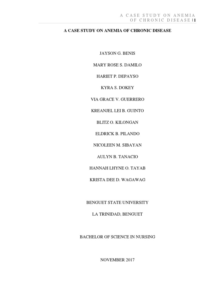 Anemia Case Study for Nursing Students | PDF | Anemia | White Blood Cell