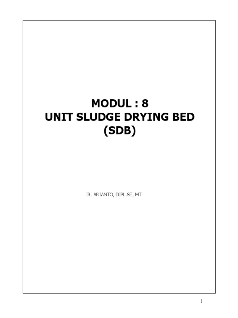 Unit Sludge Drying Bed | PDF