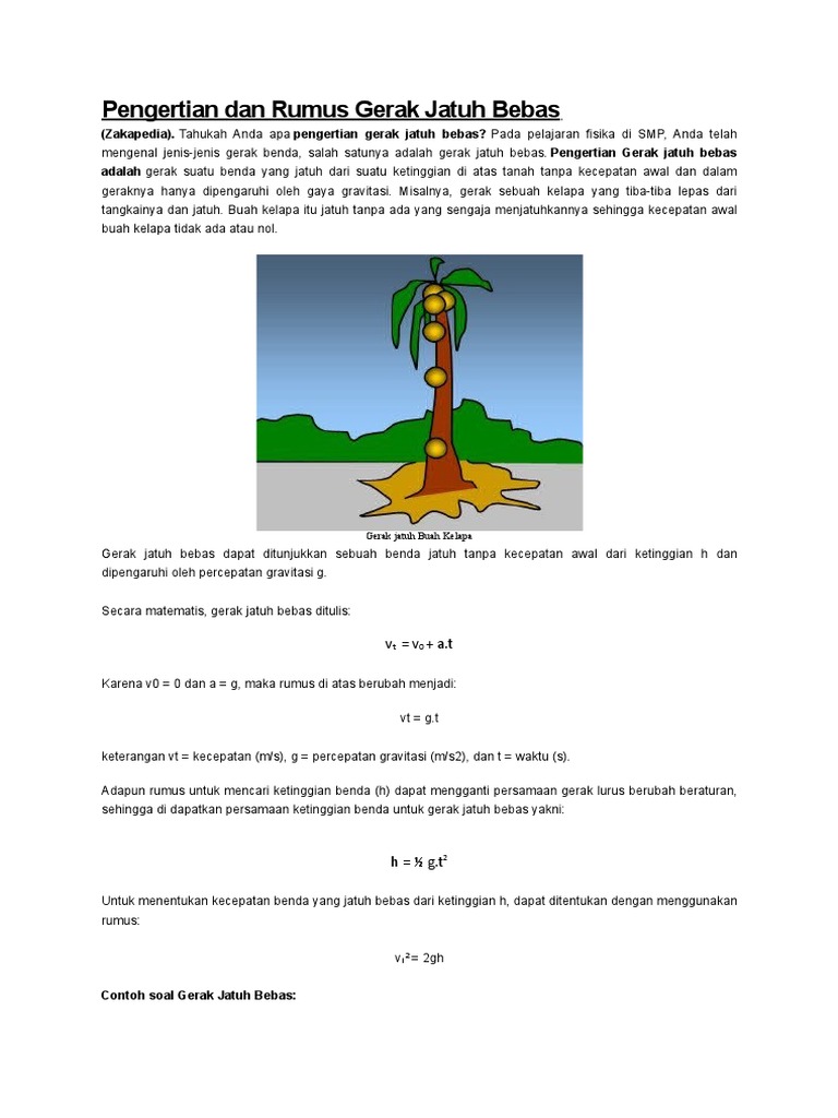 Pengertian Dan Rumus Gerak Jatuh Bebas | PDF