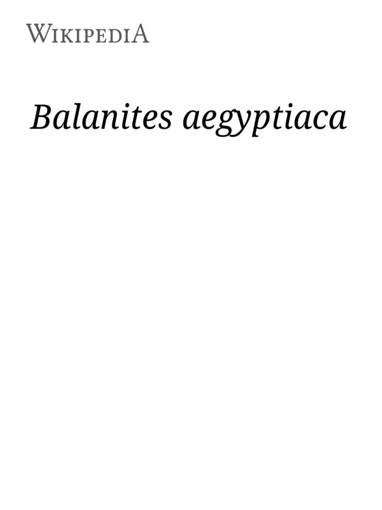 Balanites Aegyptiaca - Wikipedia PDF | PDF | Plants | Botany