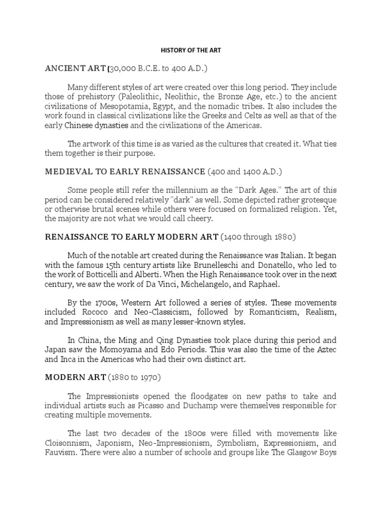 History of The Art | PDF | Renaissance | Style