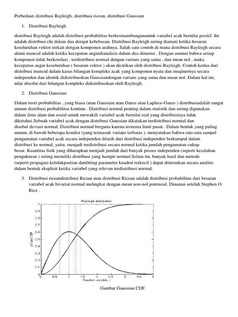 Perbedaan Distribusi Rayleigh | PDF