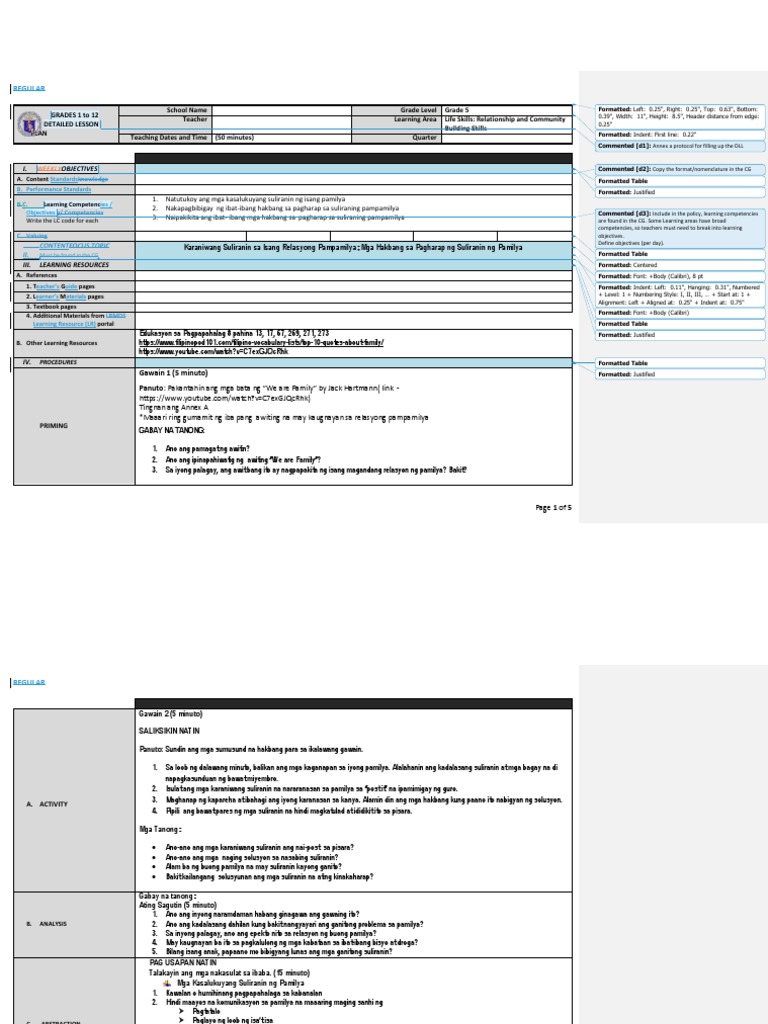 Lesson Plan in Filipino 10 | PDF