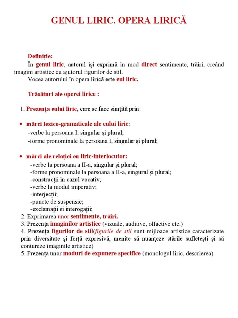 Genul Liric | PDF