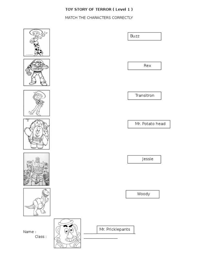 Toy Story of Terror: Character Quiz | PDF